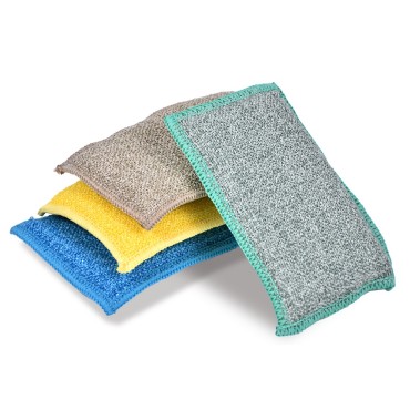 Lot 4 éponges lavables et réutilisables en microfibre recyclée VIRTU'O ...
