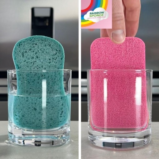 Lot x 4 éponges Rainbow Sponge® en microfibre ultra absorbantes